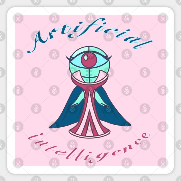 Ms. AI (Artificial Intelligence) - Pink Background - Artificial Intelligence - Sticker | TeePublic